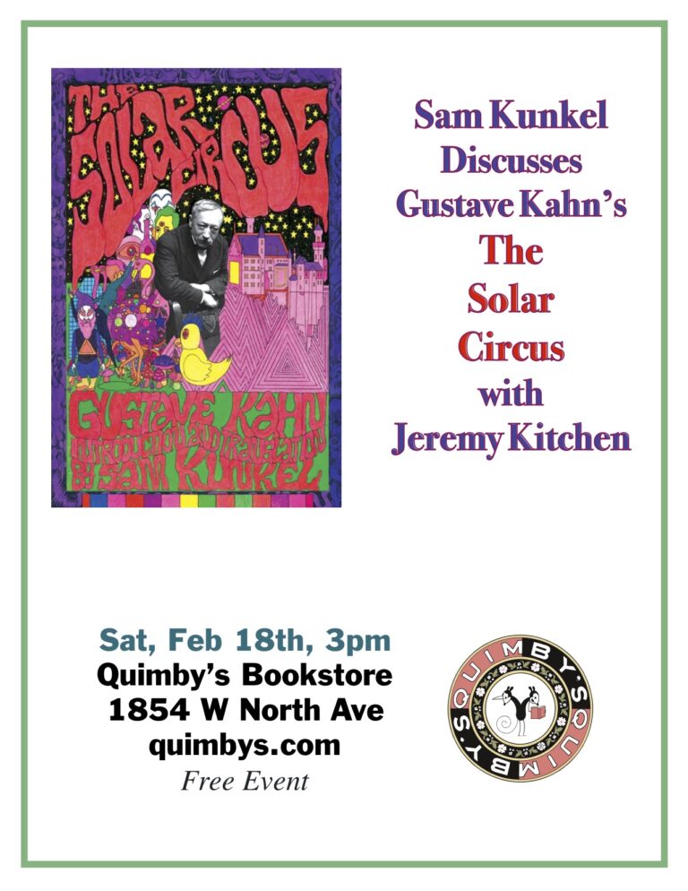 Sam Kunkel Discusses Gustave Kahn’s The Solar Circus With Jeremy ...