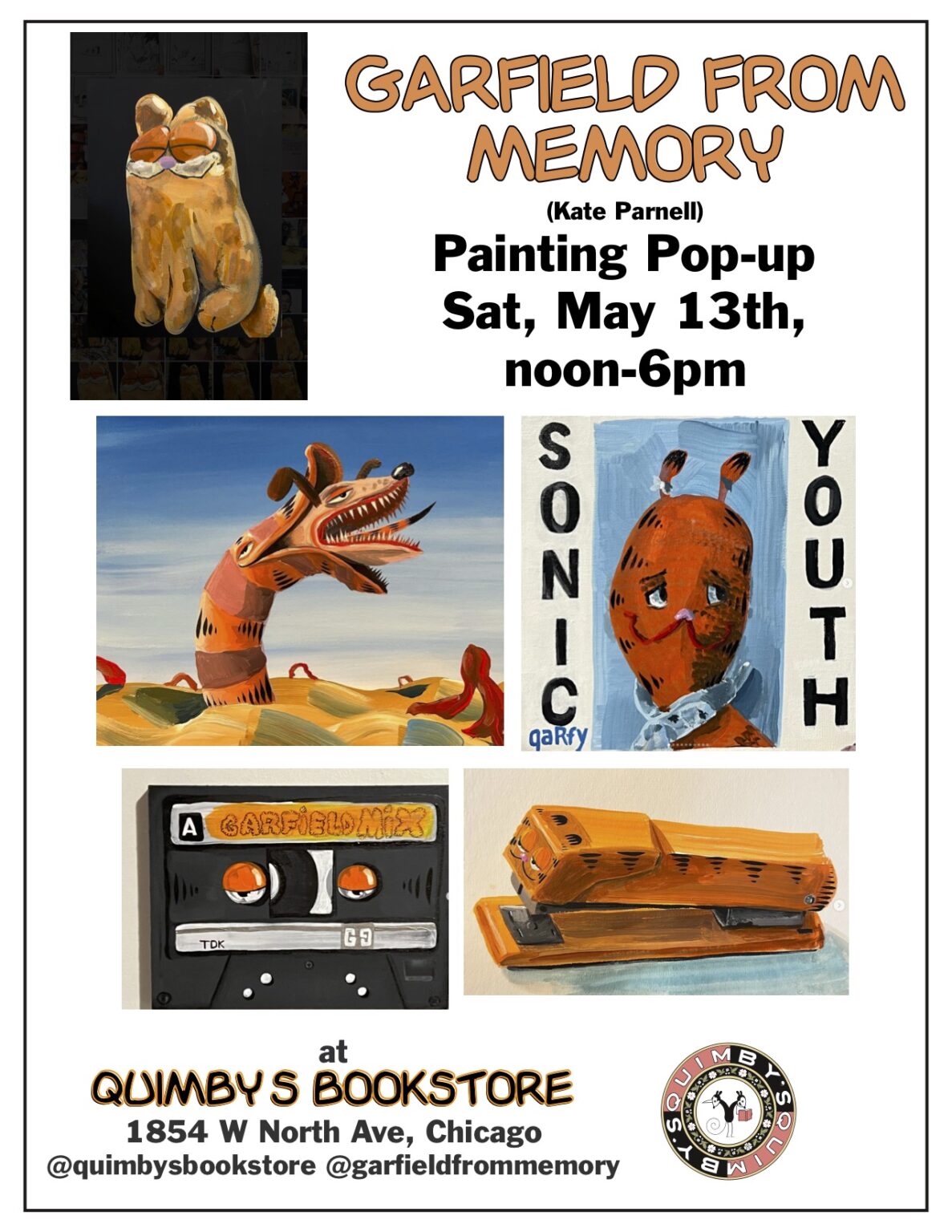 Garfield From Memory Painting Pop-up at Quimby’s, May 13th « Quimblog