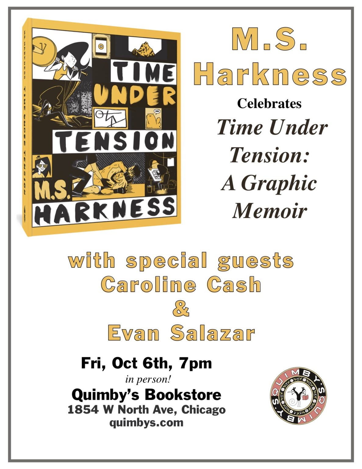 M.S. Harkness Celebrates Time Under Tension: a Graphic Memoir at Quimby ...