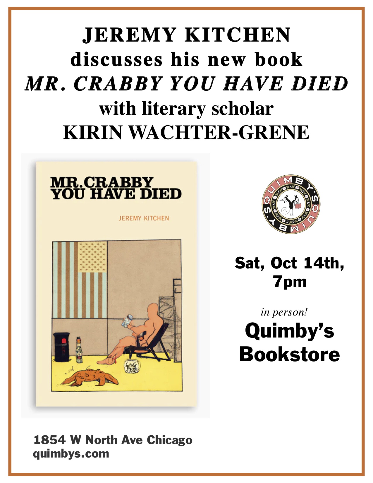Jeremy Kitchen Discusses Mr. Crabby You Have Died with Kirin Wachter ...